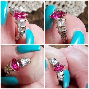 Jewelry | Genuine 3ct Ruby White Sapphire Ring Size 7 | Poshmark